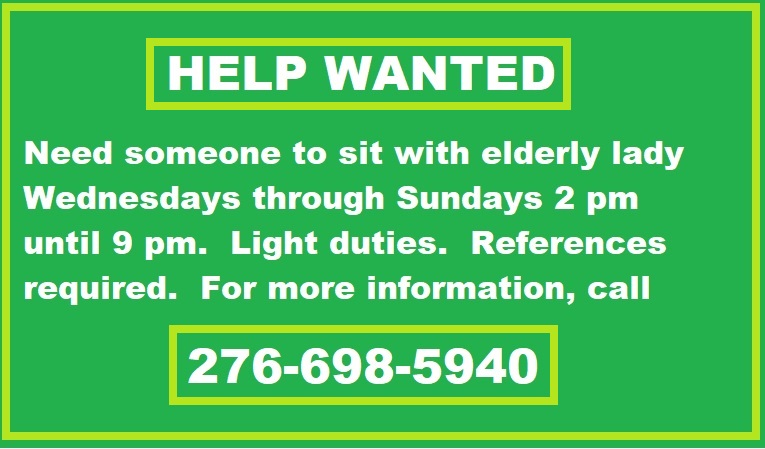 Help Wanted – Castlewood Area – CLINCH VALLEY TIMES